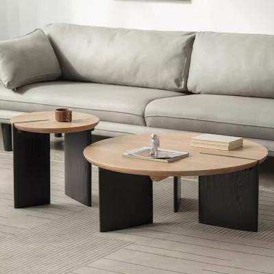 China Matt Finish Light Oak Coffee Table Center Round Table For Living Room for sale