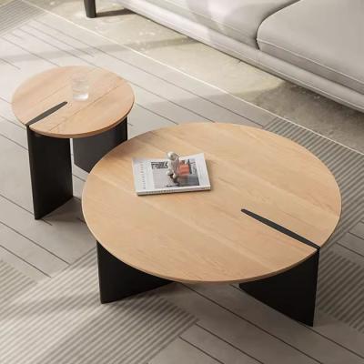 China Matt Finish Light Oak Coffee Table Center Round Table For Living Room for sale