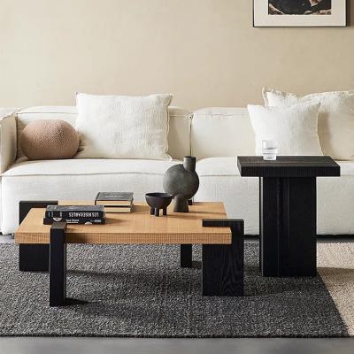 China Matt Finish Square Coffee Table Central Wood And Metal Coffee Table for sale