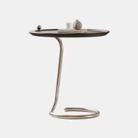 Quality Shiny Silver Wood Top End Table With Metal Legs For Hotel Villa for sale