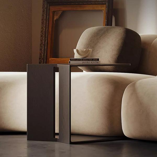 Quality Oak Wood Top End Table Matt Finish Wooden Side Table Customized for sale