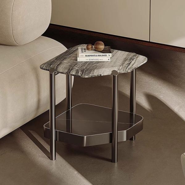 Quality Room Metal Marble Side Table Hotel Metal And Marble End Table for sale