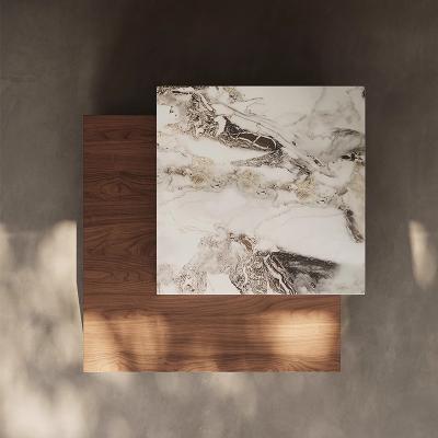 China Oak Wood Coffee Table Ceramic Top Square Coffee Table With Drawers for sale