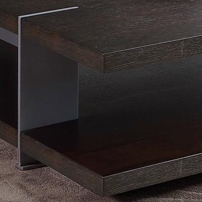 Cina Tavolo da caffè in legno di quercia Tavolo da caffè quadrato con gambe in acciaio inossidabile in vendita