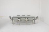 China Customizable Ceramic Top Dining Table with Stainless Steel Base for Hotel Use for sale