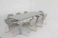 China Customizable Ceramic Top Dining Table with Stainless Steel Base for Hotel Use for sale
