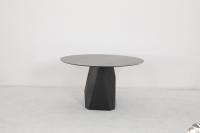 China Solid Wood Dining Table with Customizable Color and Stainless Steel Base for Indoor Use for sale