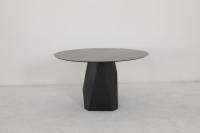 China Solid Wood Dining Table with Customizable Color and Stainless Steel Base for Indoor Use for sale