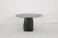 China Solid Wood Dining Table with Customizable Color and Stainless Steel Base for Indoor Use for sale