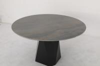China Solid Wood Dining Table with Customizable Color and Stainless Steel Base for Indoor Use for sale