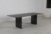 China Customizable Rectangle Dining Table with Stainless Steel Base and Ceramic Top for sale