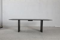 China Customizable Rectangle Dining Table with Stainless Steel Base and Ceramic Top for sale