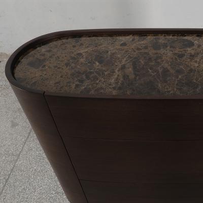 China Slim eiken marmeren topconsole tafel met laden Te koop