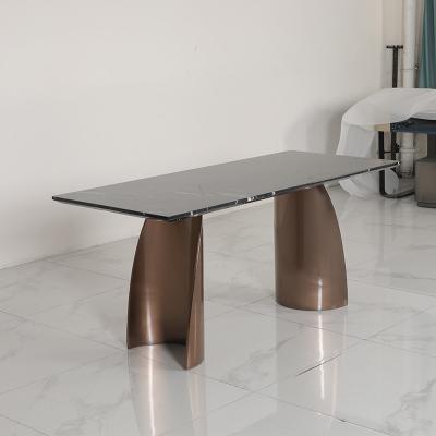 China Satin Finish Modern Marble Dining Table Dining Room / Hotel Furniture for sale