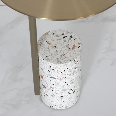 China Satin Finish Round Stainless Steel Side Table For Bed Room for sale