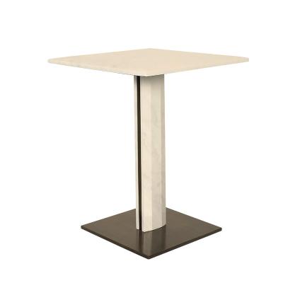 Chine Table à l' extrémité en acier inoxydable carré / Table latérale en marbre Petite à vendre