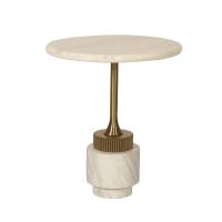 China Artificial Marble Top Stainless Steel Side Table 500x550mm for Bedroom for sale