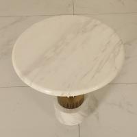 China Artificial Marble Top Stainless Steel Side Table 500x550mm for Bedroom for sale