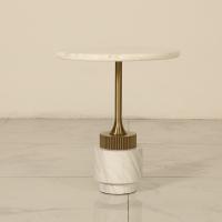 China Artificial Marble Top Stainless Steel Side Table 500x550mm for Bedroom for sale