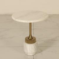 China Artificial Marble Top Stainless Steel Side Table 500x550mm for Bedroom for sale