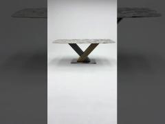 스테인리스 대리석 직사각형 식탁 레스토랑 가구 식실 사용