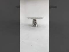 Mesa de jantar de aço inoxidável brilhante prata redonda mesa de jantar personalizada de mármore