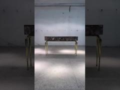 Table de console en laiton marbre avec rangement Console étroite Table de marbre haut