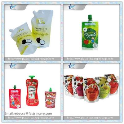 China Juice Packaging Spout Pouch Side Gusset Box Pouch With Spout for sale