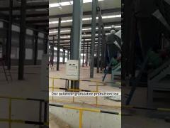 Disc pelletizer granulation production line for the production of compound fertilizer granules of phosphorus and chicken manure