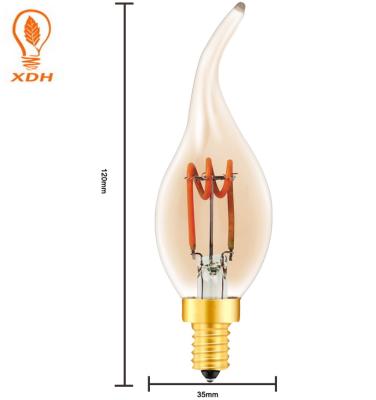 China vintage Edison Bulb Aluminum Holder do bulbo 3W E14 E12 do filamento do diodo emissor de luz da espiral 230V à venda