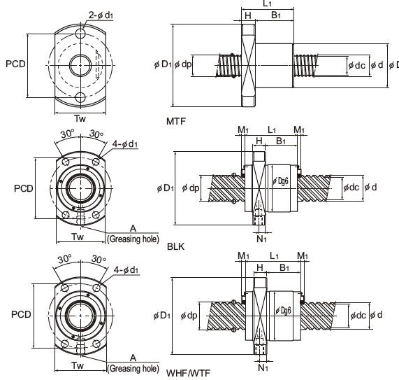 THK BLK3620-5.6ZZ No Pre-load Type of Rolled Ball Screw Nut