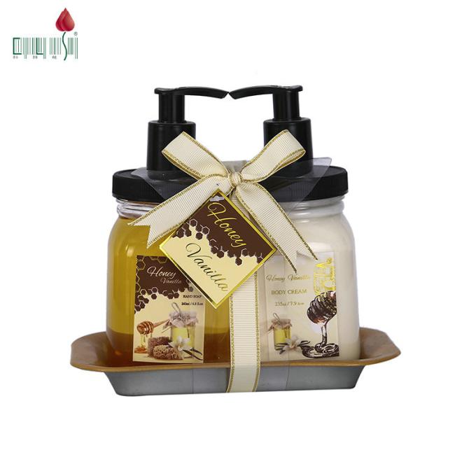 Private label hotel tin tray 2pcs moisturizing skin bath soap hand lotion set