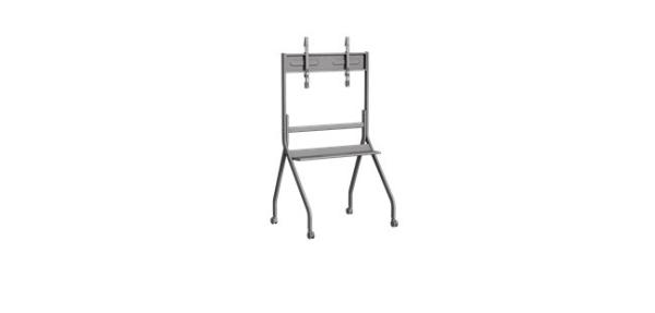 LED LCD OLED rolling TV mount With Locking Wheels rolling television cart With Media Shelf