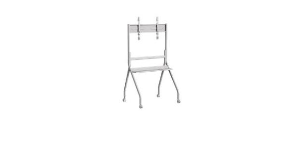 LED LCD OLED rolling TV mount With Locking Wheels rolling television cart With Media Shelf