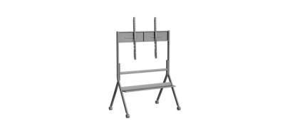 China LED LCD OLED Mobile TV Stand With Tilt Rolling TV Cart With Media Shelf And Wheels for sale
