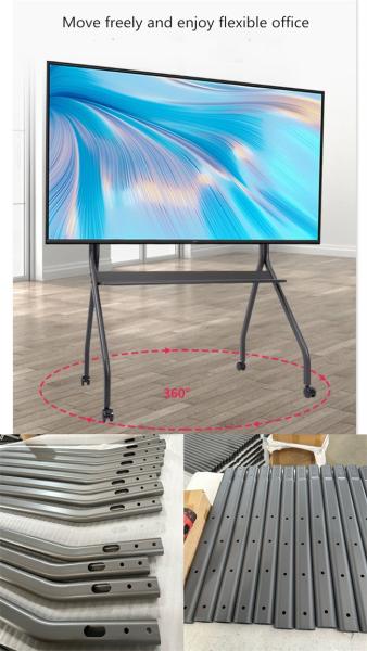 Quality Adjustable Cold Rolled Steel Portable Tv Stand Tv Display Cart Floor Swivels 145 for sale