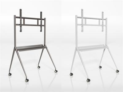 China 86 inch OLED rollend tv-kastje stand mobiele zware TV trolley wagen met wielen Te koop