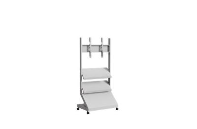China 40 To 86 Inch Rolling TV Stand Rolling Flat Screen Tv Stand With Wheels 2 Shelves Space Saving for sale