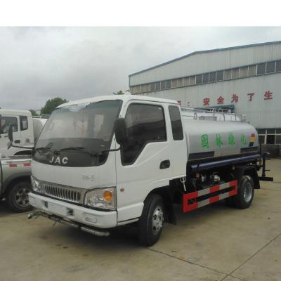 China JAC 5000liters Water Bowser Truck 5tons Water Sprinkler with Spray Guns Tanker Truck Drinking Water Delivery Spray Fog Nozzle Water Cannon Watering Cart Truck for sale