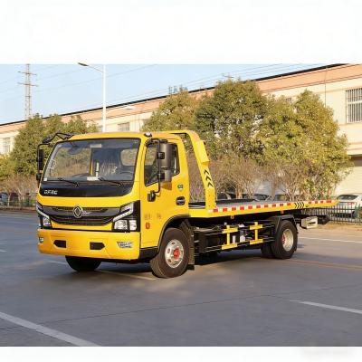 China Dongfeng Rollback Tow Truck Mounted Crane Wrecker Flatbed Wheel Lift Car for sale