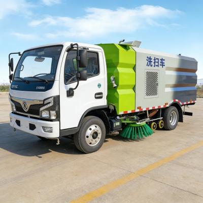 China 4X2 High Capacity Dongfeng Road Sweeper Truck With Water Cleaning Hose Reel for sale