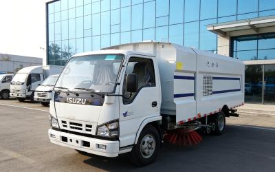 China ISUZU 4*2 Road Washing and Sweeper Truck Mobile Cleaning Tanker Vehicle with 4cbm Water and 5cbm Dust Vacuum Shakman F3000 Snow for sale