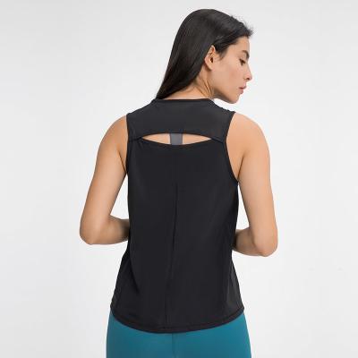 中国 網の通気性の丸首のタンク トップ、袖なしの体育館の上の女性の58cmの長さ 販売のため