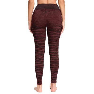 China Gestreepte van de de Lift Hoge Taille van het Patroonuiteinde van de de Buikcontrole de Yogabroek voor het Lopen Te koop