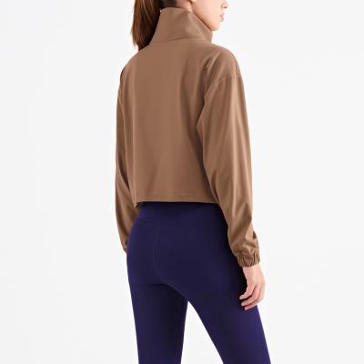 中国 女性の余暇の半分のジッパーは厚化のヨガのジャケットを押す 販売のため