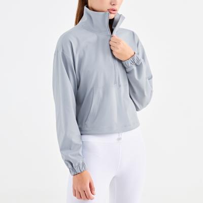 中国 女性の余暇の半分のジッパーは厚化のヨガのジャケットを押す 販売のため