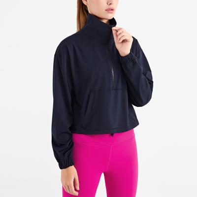 中国 女性の余暇の半分のジッパーは厚化のヨガのジャケットを押す 販売のため