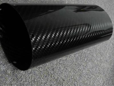Cina Il cappuccio ovale nero dello scarico del motociclo della fibra del carbonio profila resistente ad alta temperatura in vendita