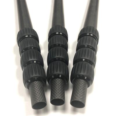 China Lightweight Construction Telescopic Carbon Fiber Pole With CFR Nylon Clamp for sale