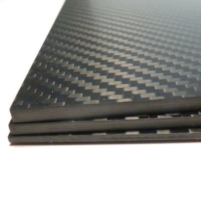 China 200x300x2mm Glossy Surface Carbon Fiber Plate 3K Plain Weave Panel Sheet for sale